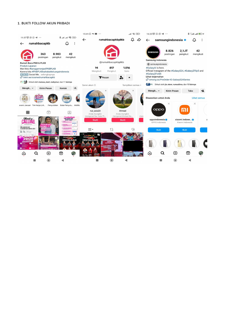 Bukti Follow Akun Komplit | PDF