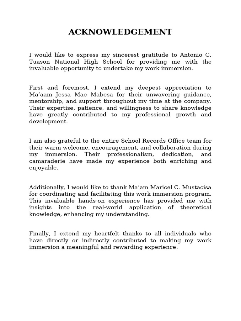 ACKNOWLEDGEMENT | PDF