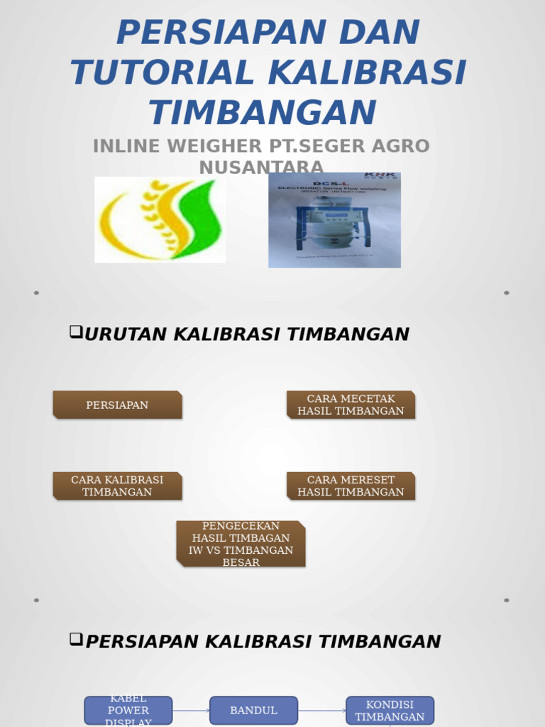 Persiapan Dan Tutorial Kalibrasi Timbangan | PDF