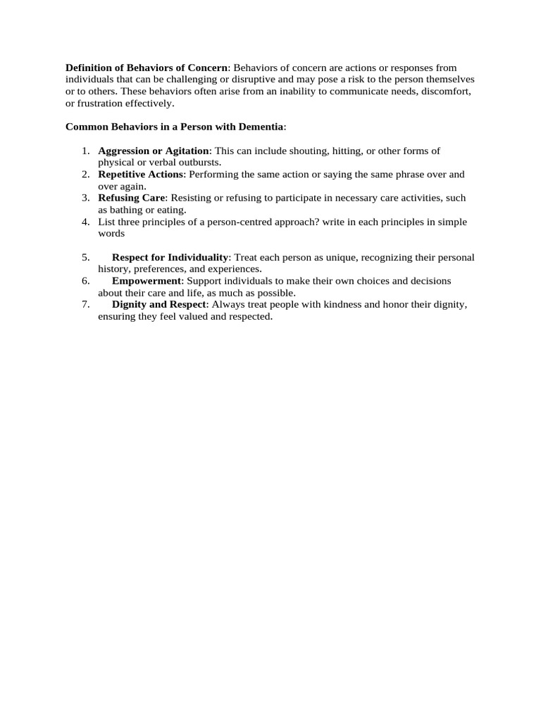 Definition of Behaviors of Concern | PDF | Self-Improvement | Science ...