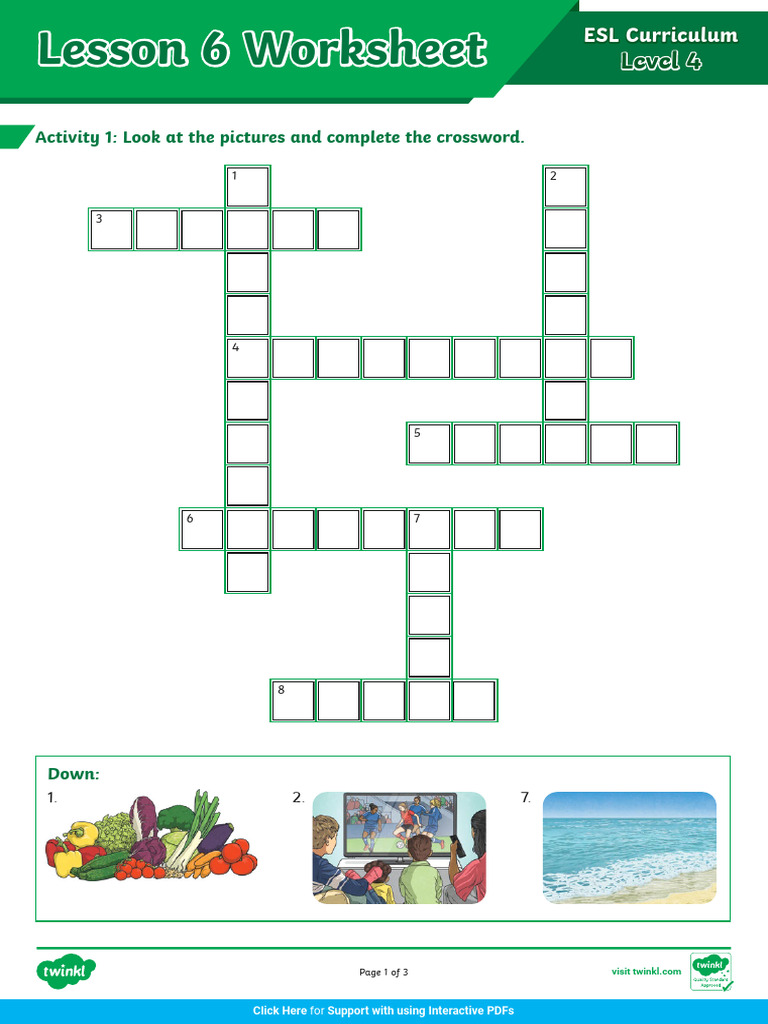 Lesson 6 - Level 4 Interactive Worksheet | PDF