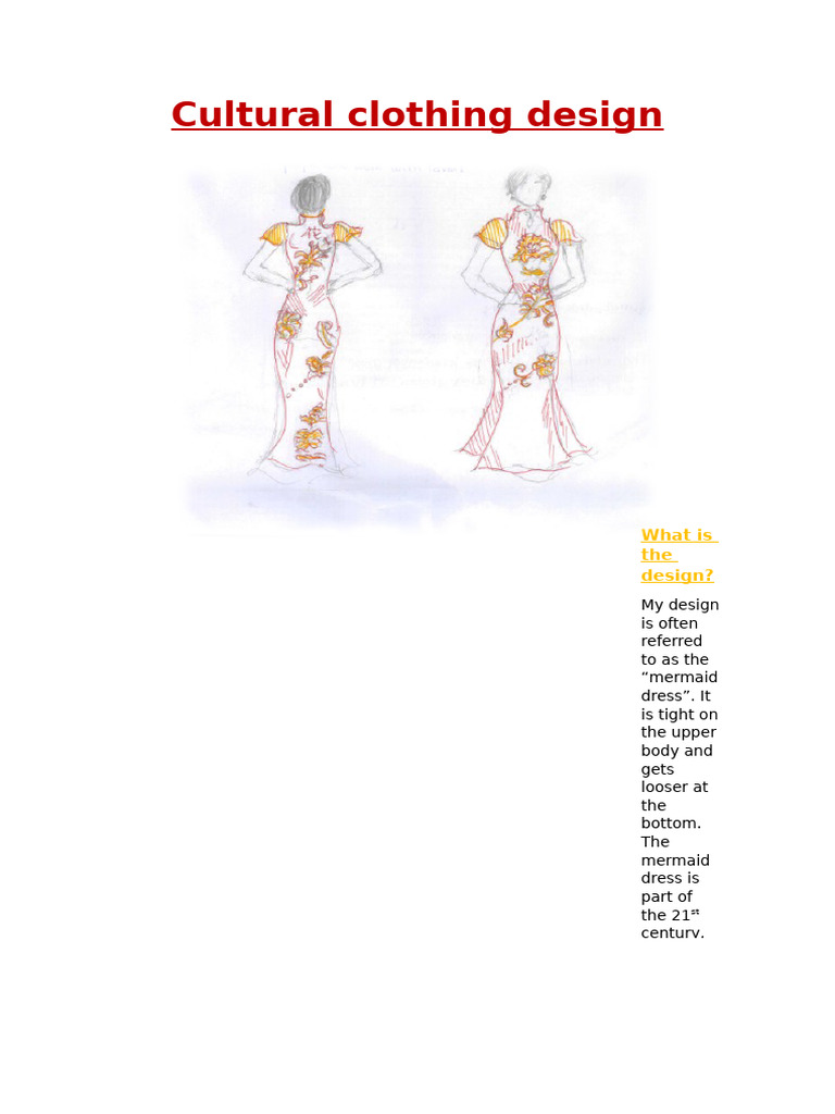 Cultural Clothing Design | PDF