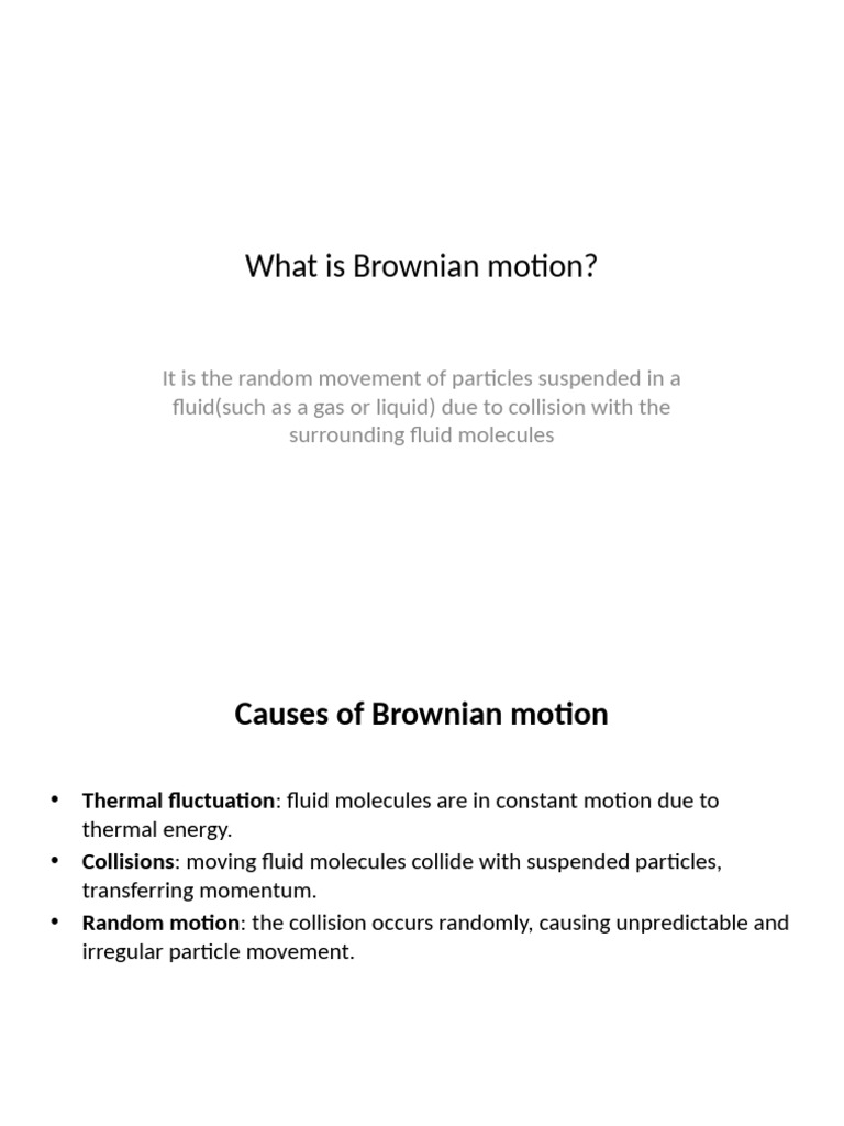 What Is Brownian Motion | PDF