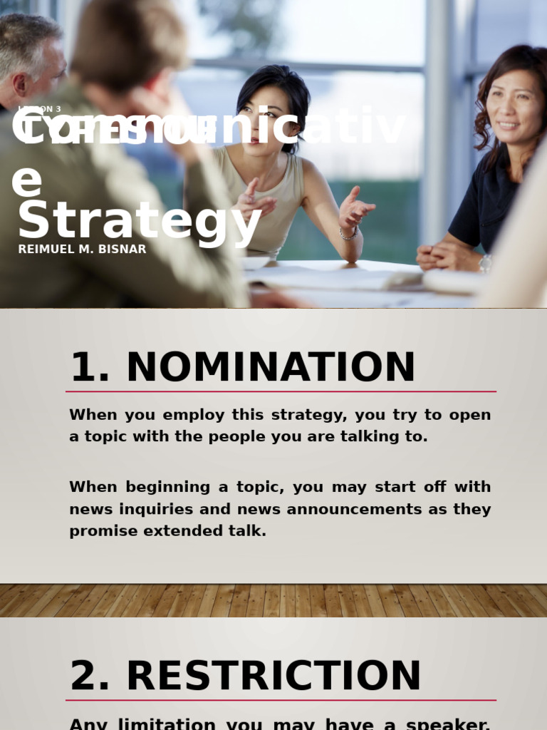 ORAL COM. Types of Communication Strategy | PDF