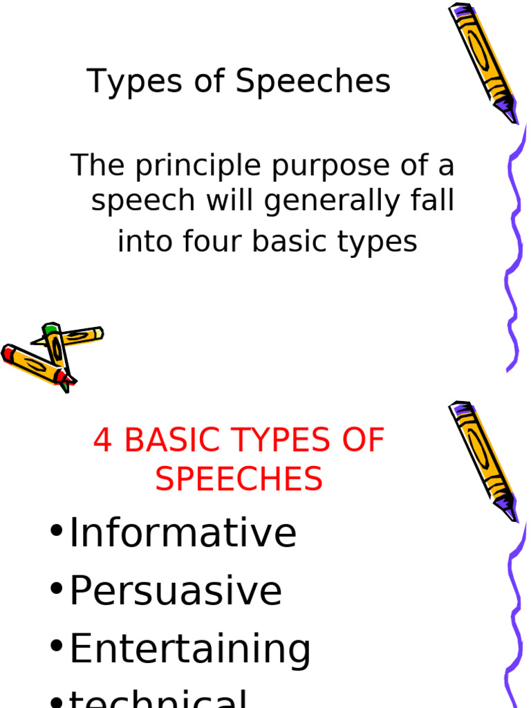 ORAL COM. 11 Types of Speeches | PDF