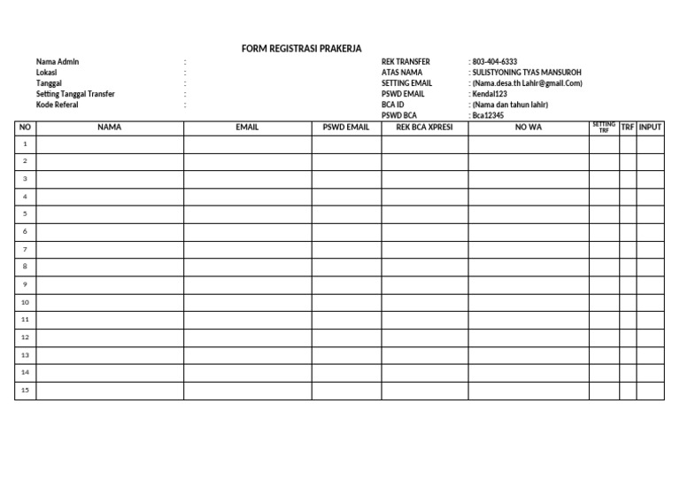 Form Registrasi Prakerja | PDF