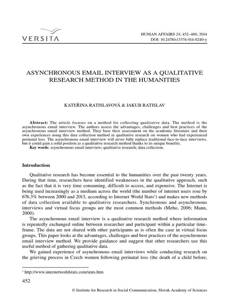 Asynchronous Email Interview A | PDF