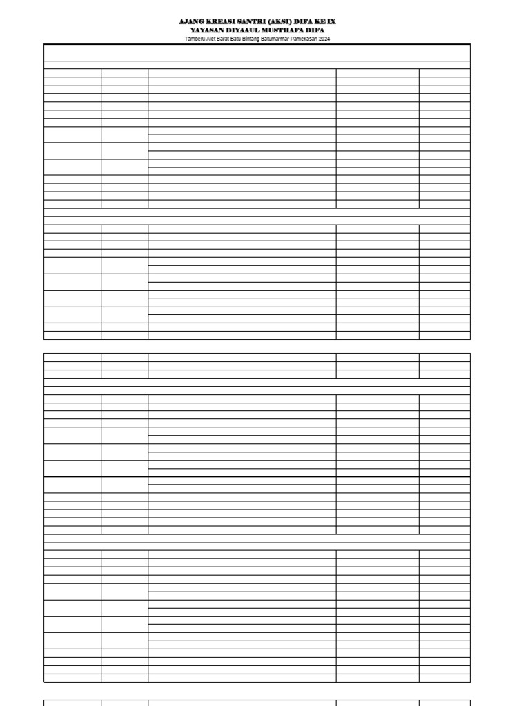 Rundown Acara Aksi Difa 2023-2024 | PDF