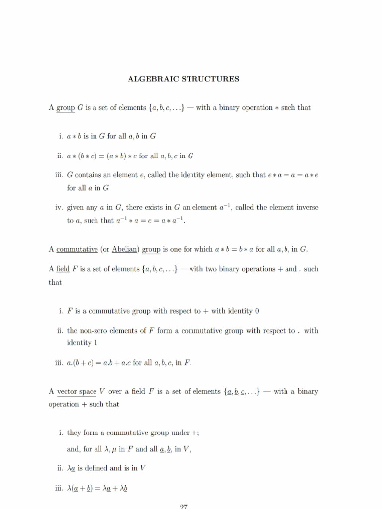 Algebraic Structures | PDF