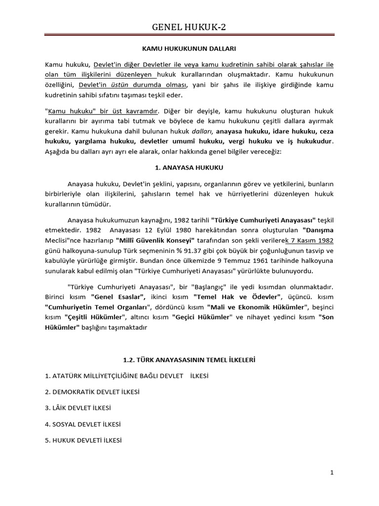 Genel Hukuk 2 | PDF