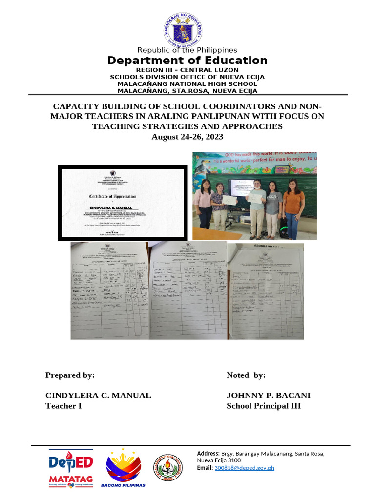 Capacity Building of School Coordinators and Non | PDF