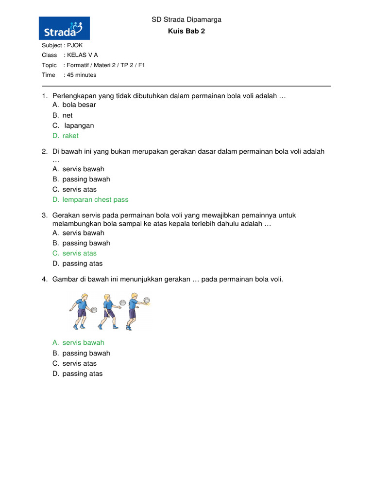 PJOK - Kuis Bab 2 - Question + Answer | PDF