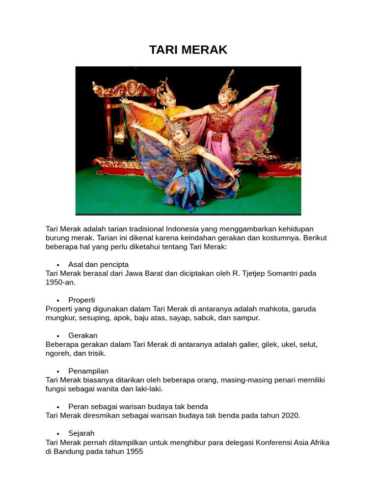 Tari Merak | PDF