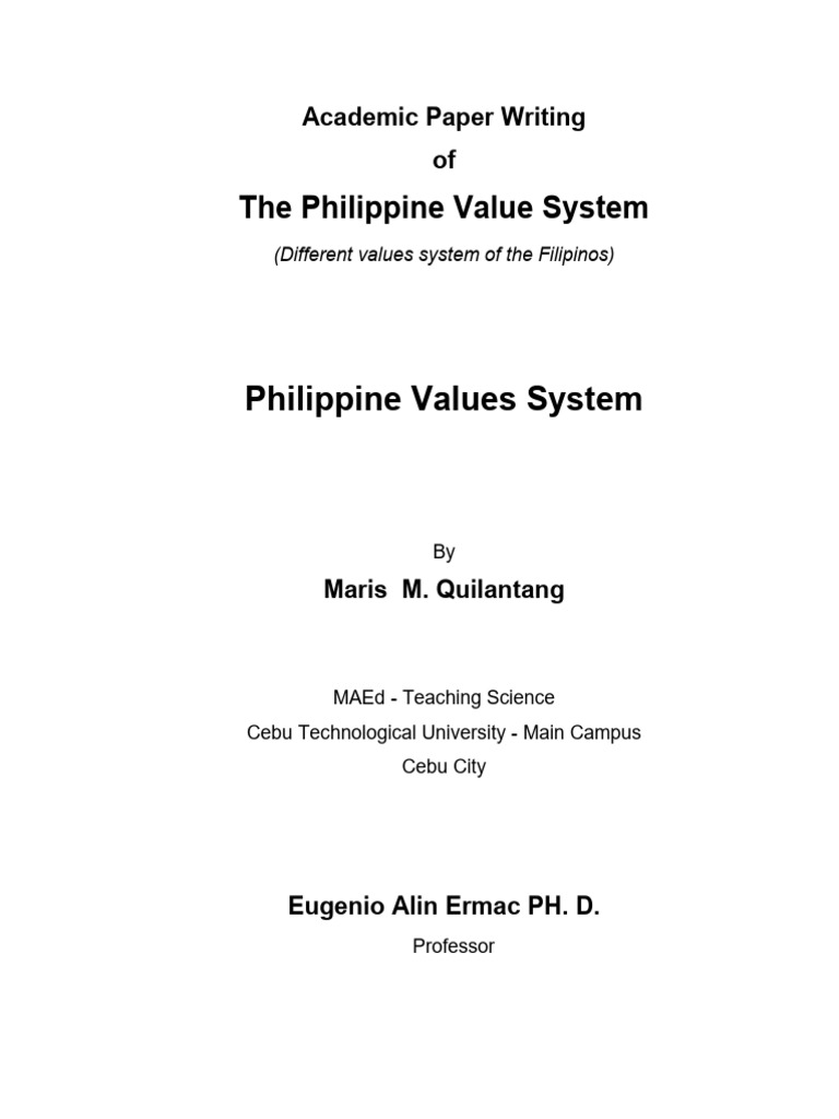6.1 The Philippine Values System | PDF