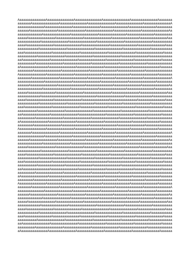 Repeated 'A' Text Document | PDF
