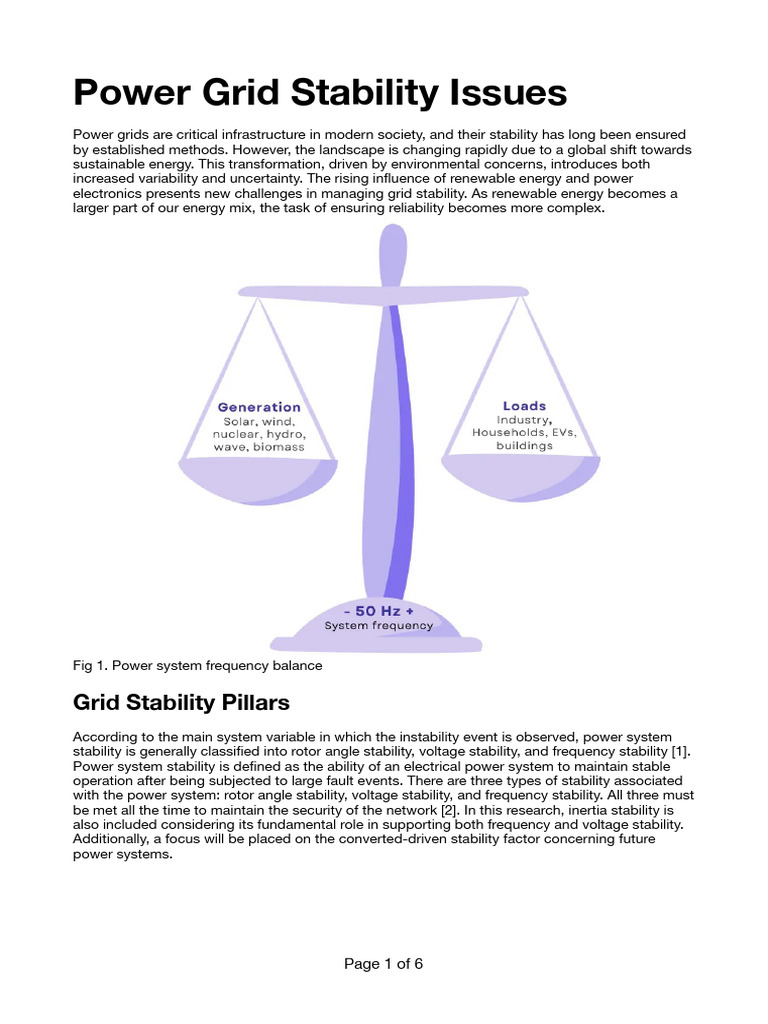 Power Grid Stability Issues | PDF