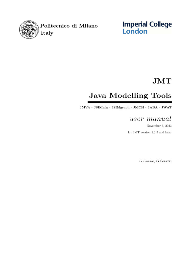 JMT Users Manual | PDF