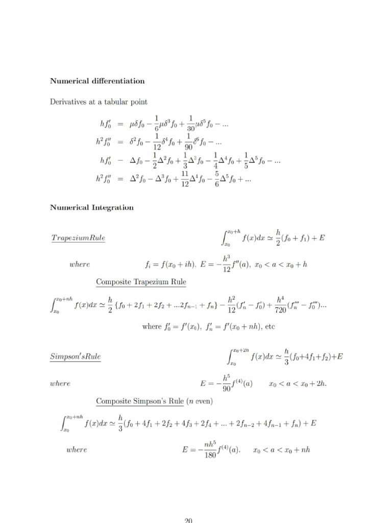 Numerical Differentiation | PDF