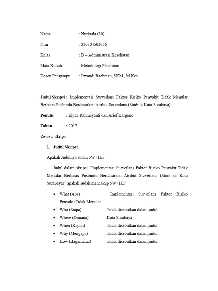 Review Jurnal Skripsi | PDF