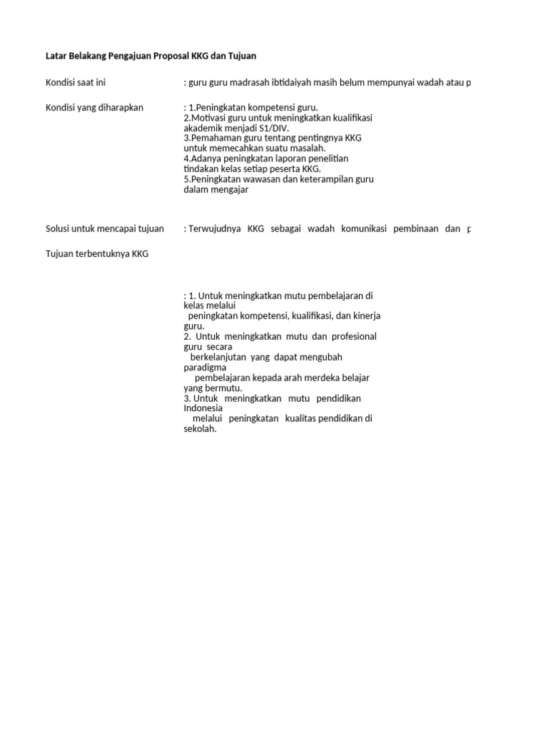 PROPOSAL KKG Numerasi | PDF