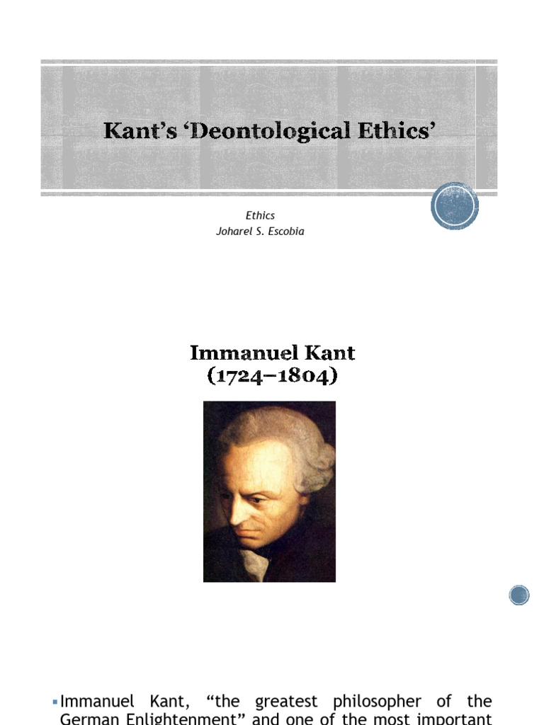 Kants Deontological Ethics | PDF