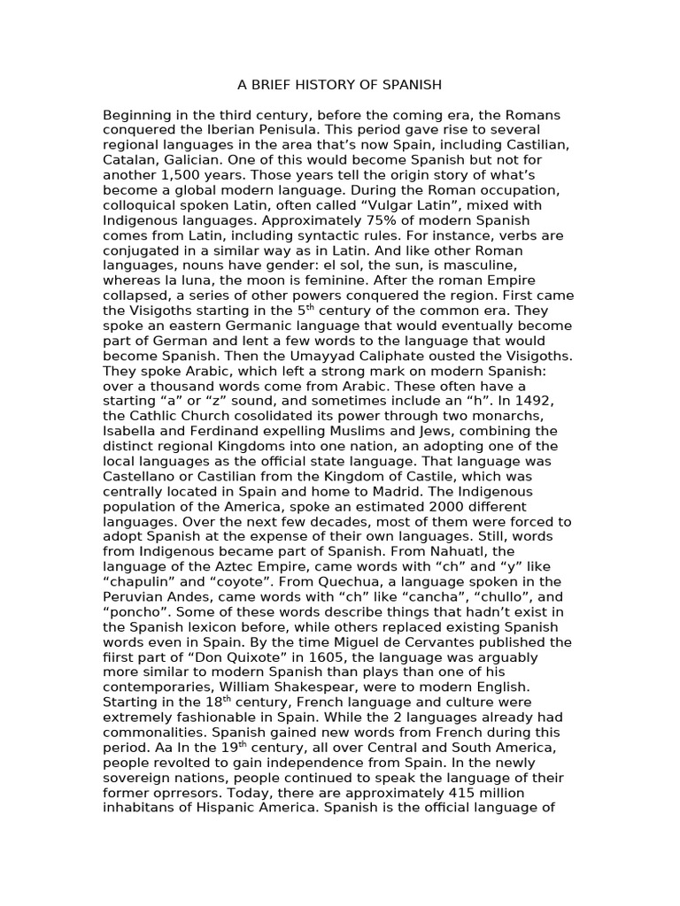 A Brief History of Spanish | PDF