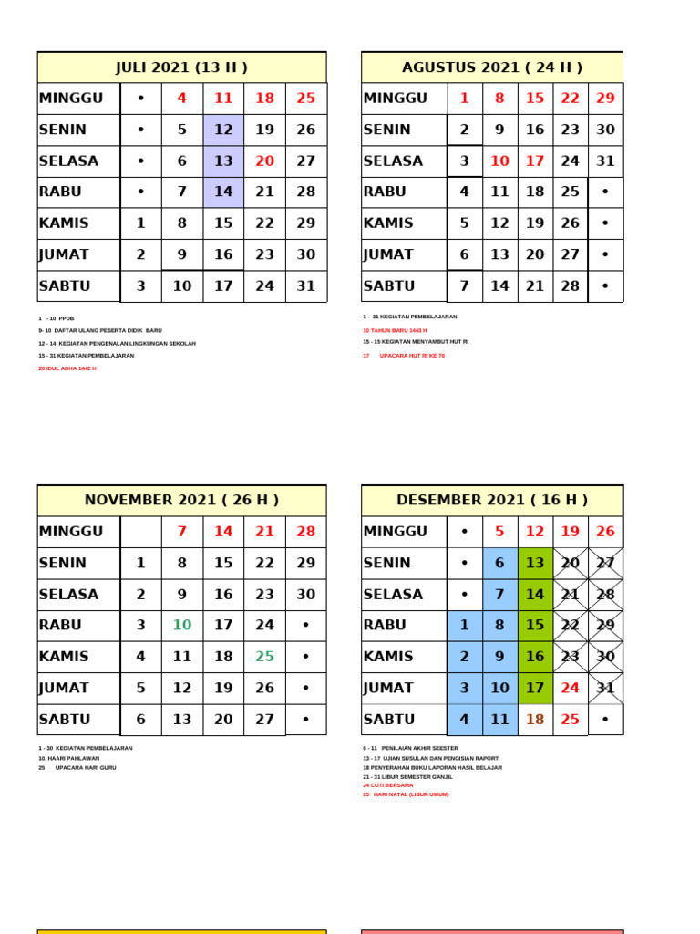 Kalender Pendidikan SMP 2024/2025 | PDF