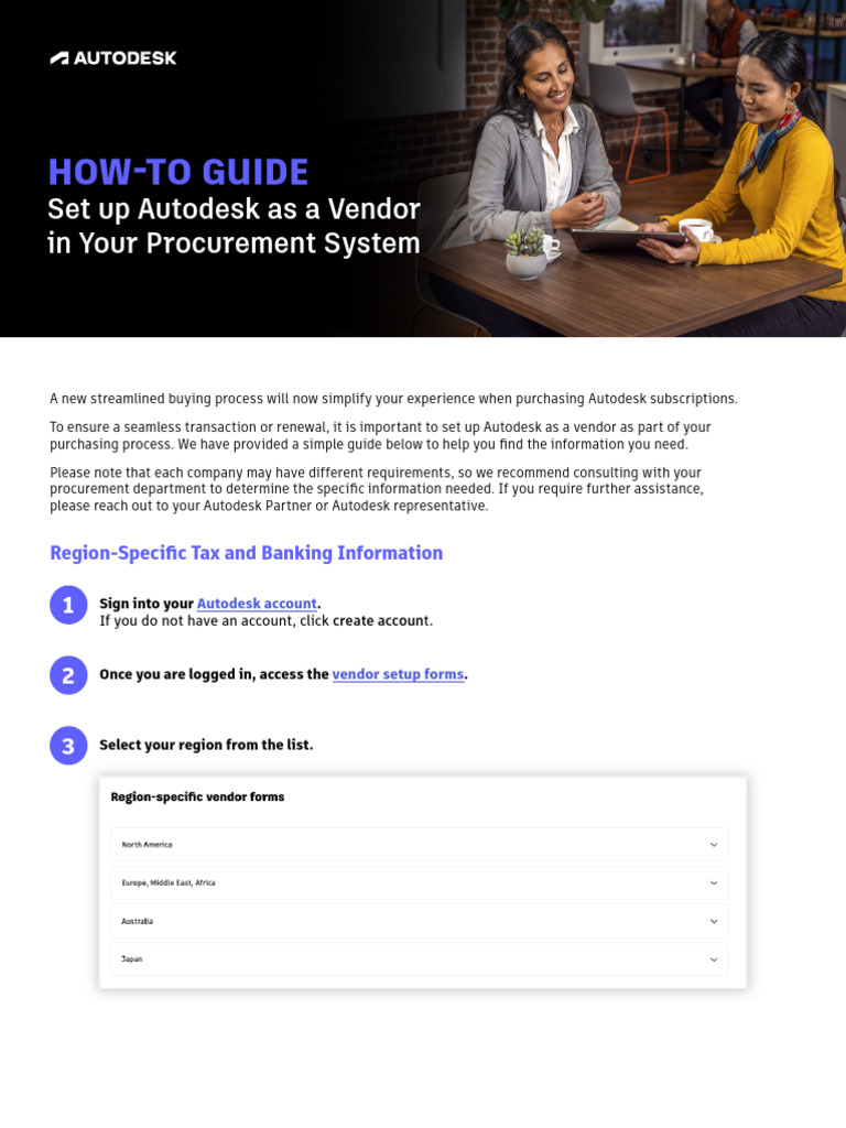 Final Autodesk Vendor Setup How To Guide | PDF