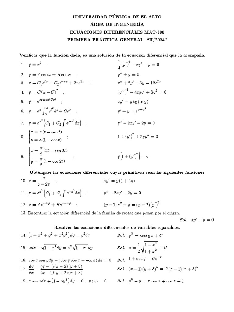 Practica de Ecuas 2-2024 | PDF