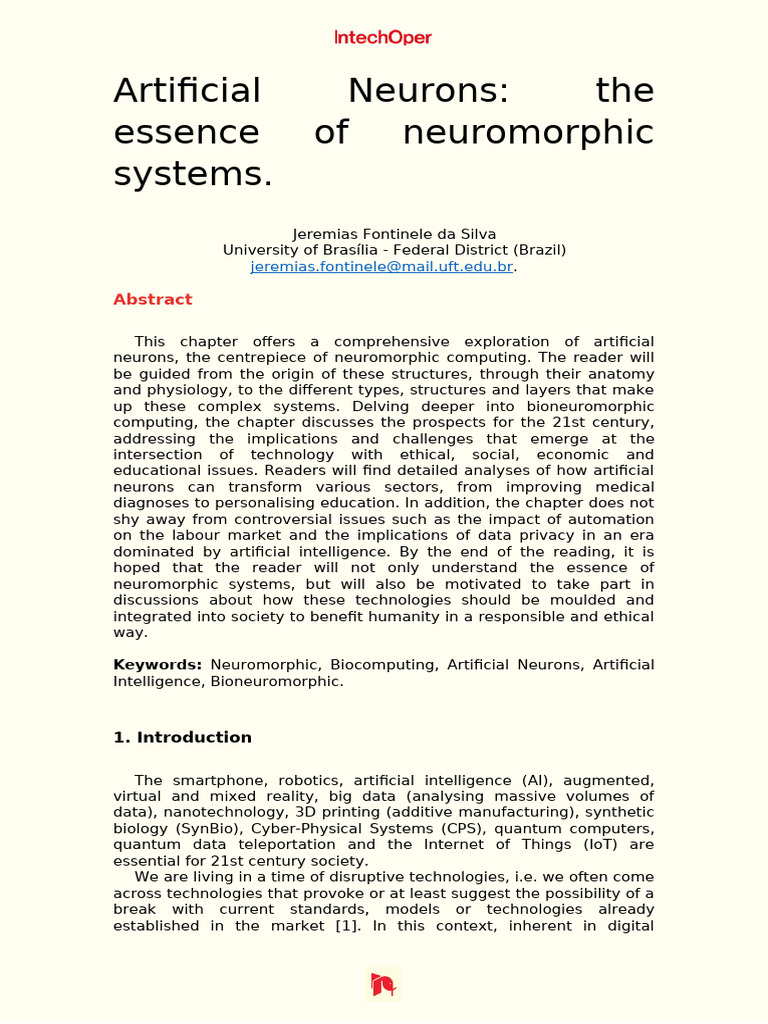 Artificial Neurons - IntechOpen-Ingles | PDF | Artificial Neural Network | Computational ...