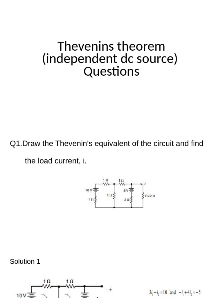 Thevenins Theorem | PDF