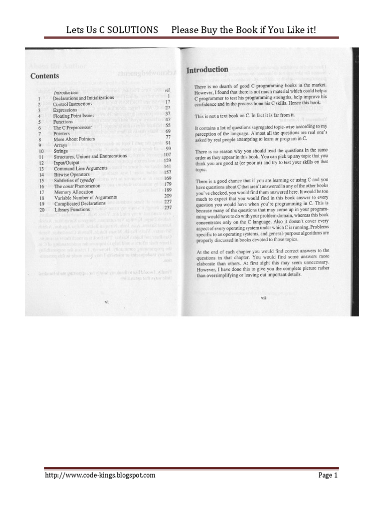 Let Us C Solutions by Yashwant Kanetkar | PDF