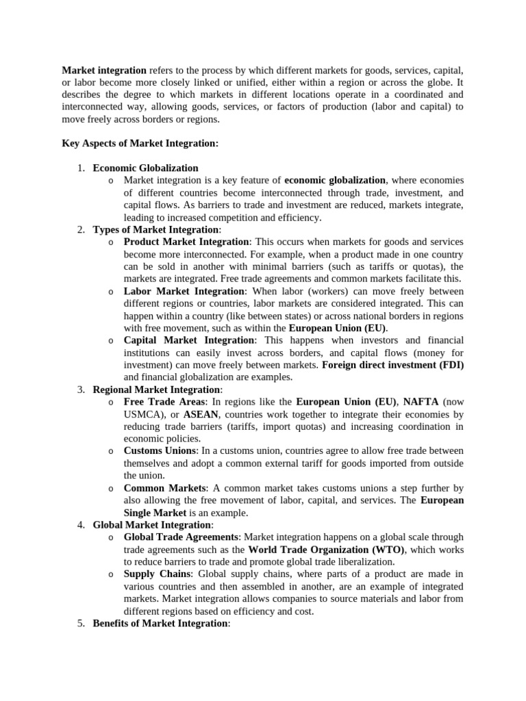 Market Integration | PDF