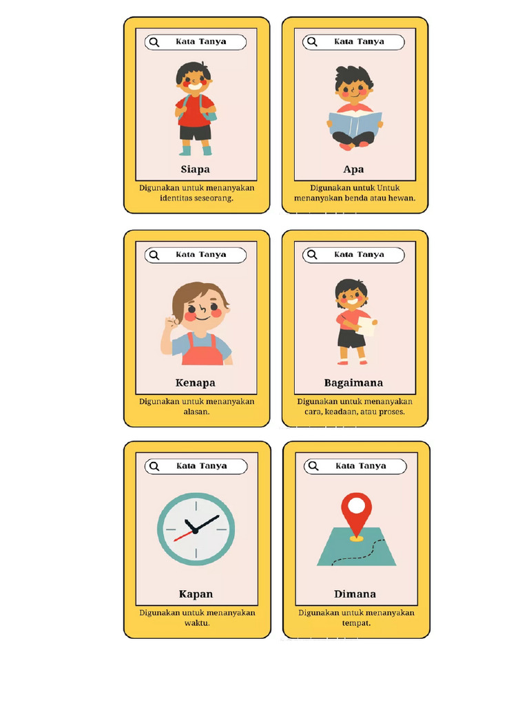 Kartu Kata Tanya | PDF