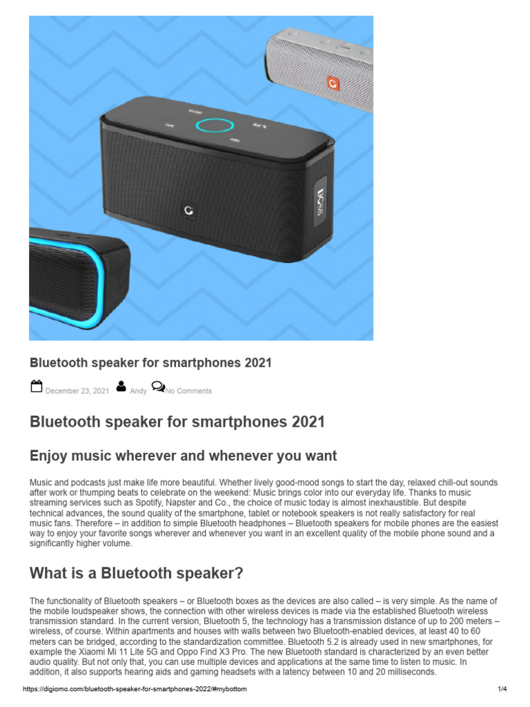 Bluetooth Speakers for Music Lovers | PDF | Loudspeaker | Smartphone