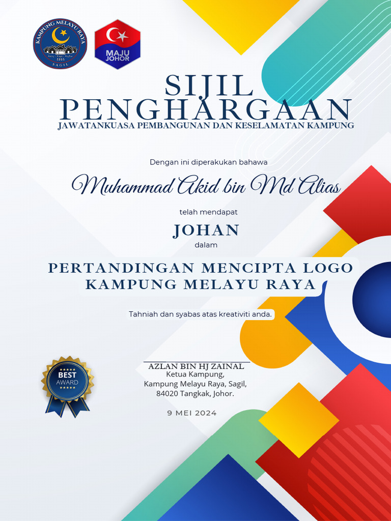 Sijil Cipta Logo KG Melayu Raya | PDF