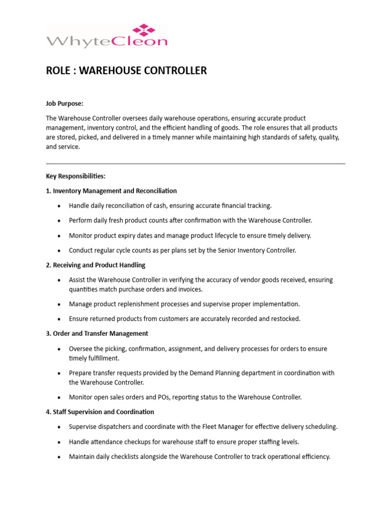 Warehouse Controller | PDF