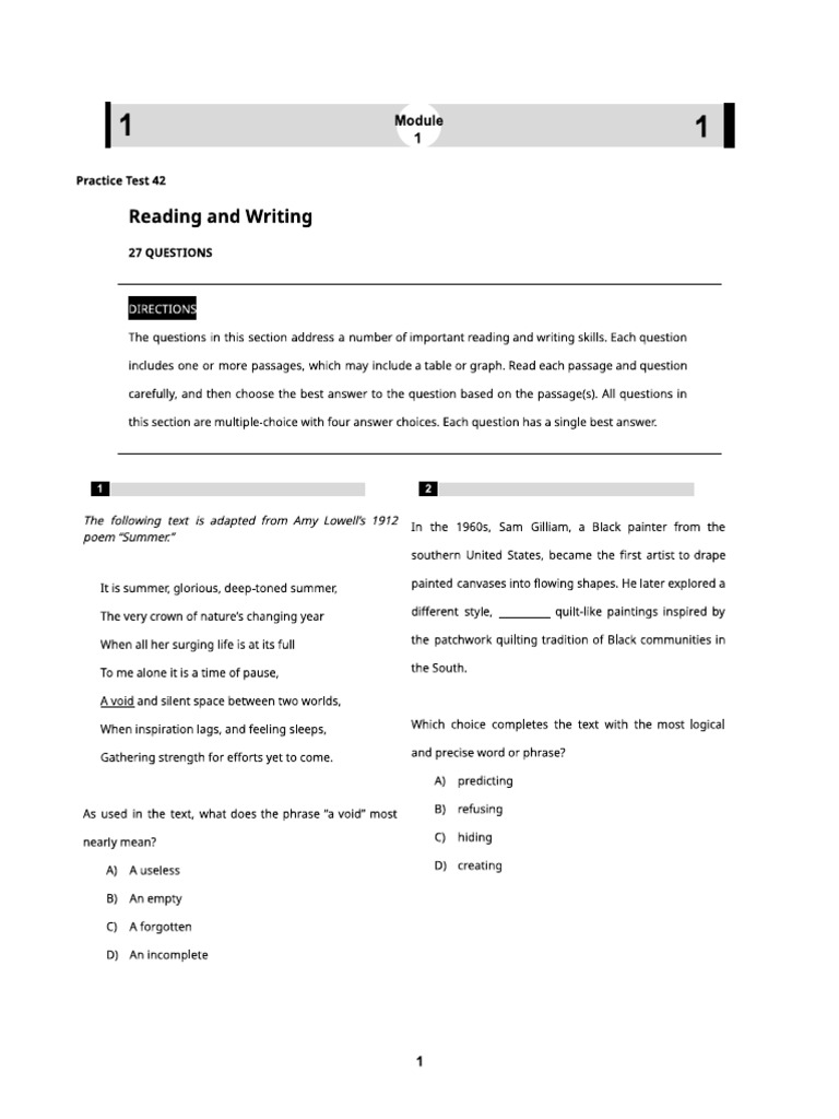 Practice Test 42 | PDF