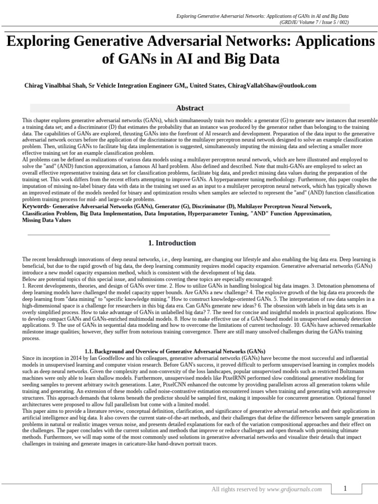 Exploring Generative Adversarial Networks: Applications of GANs in AI ...