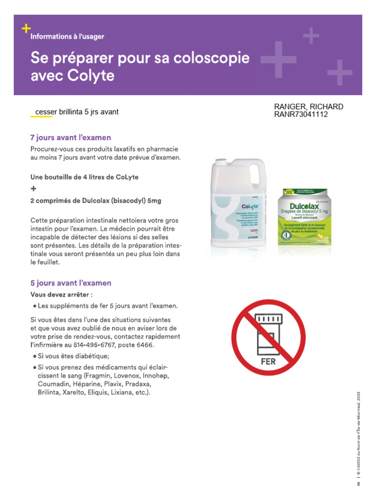 Préparation Colyte 2024 RANGER, RICHARD | PDF