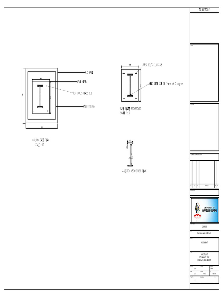 Column Base Plan and Structural Details | PDF | Deep Foundation ...