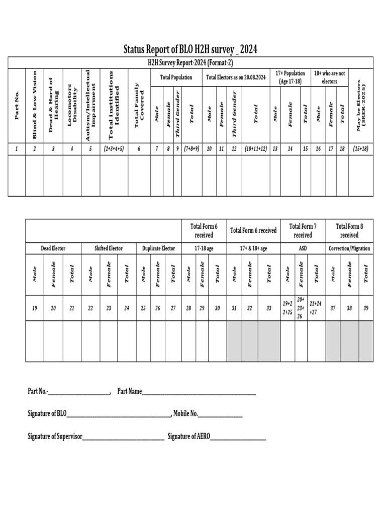 H2H Report Format | PDF