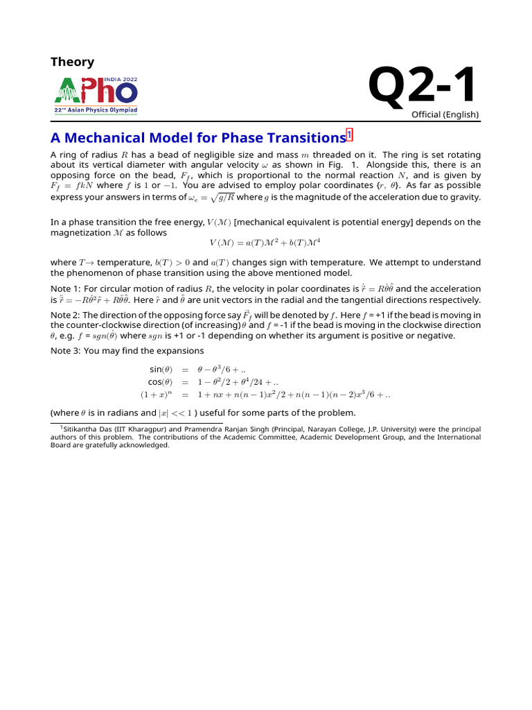 Theory Q2 Question | PDF