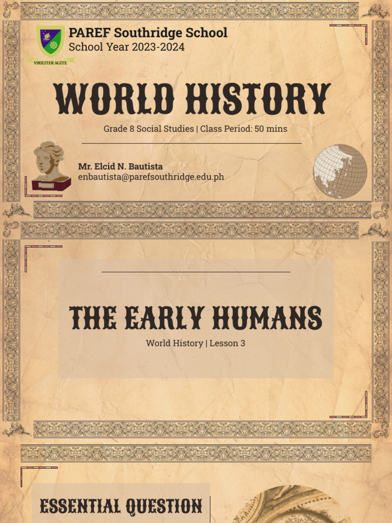 Class 3 - The Early Humans | PDF