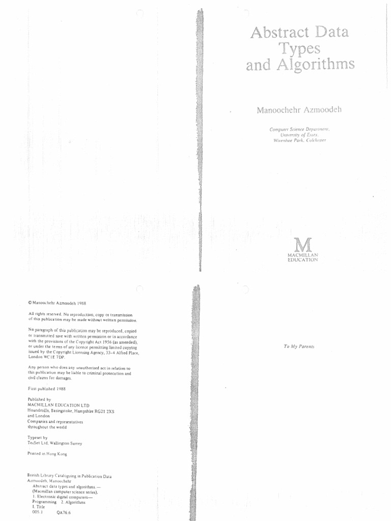 Abstract Data Types Algorithms (PDFDrive) | PDF