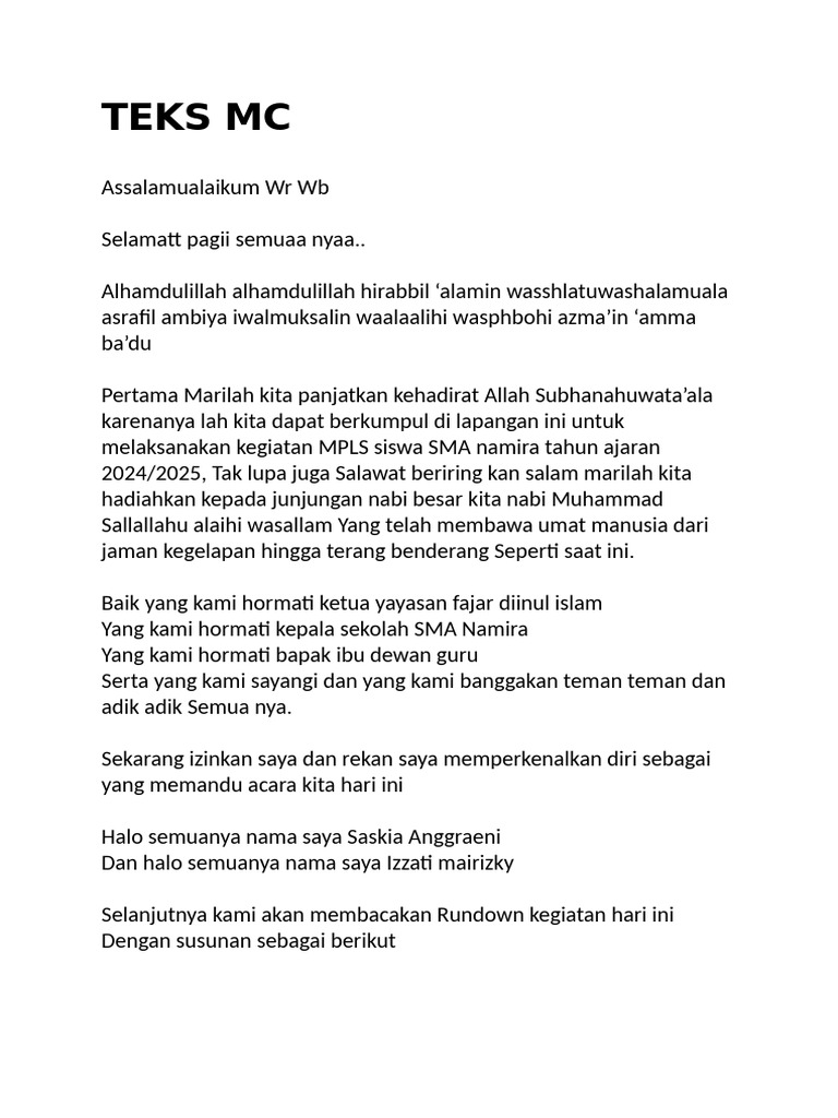 Teks MC | PDF