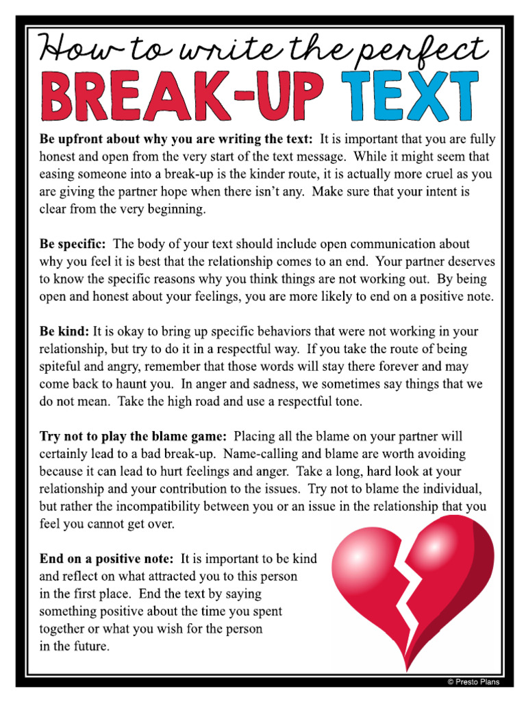 How To Write The Perfect Break-Up Text | PDF