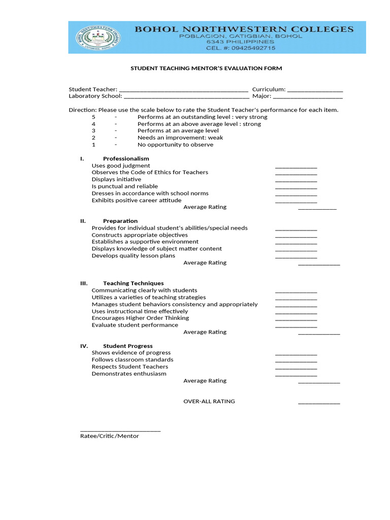 ST Rating Sheet | PDF