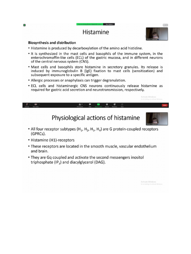 Histamine Lecture | PDF