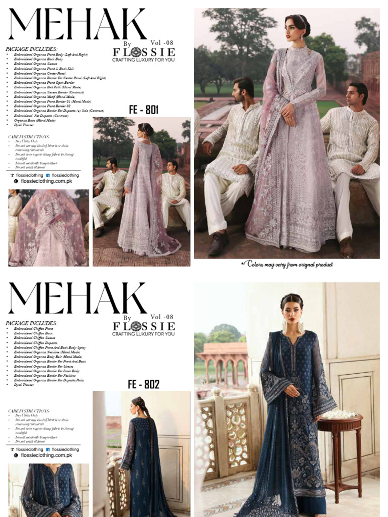 Mehak by Flossie Unstitched 3 Piece Luxury Formals Vol-08 Collection ...